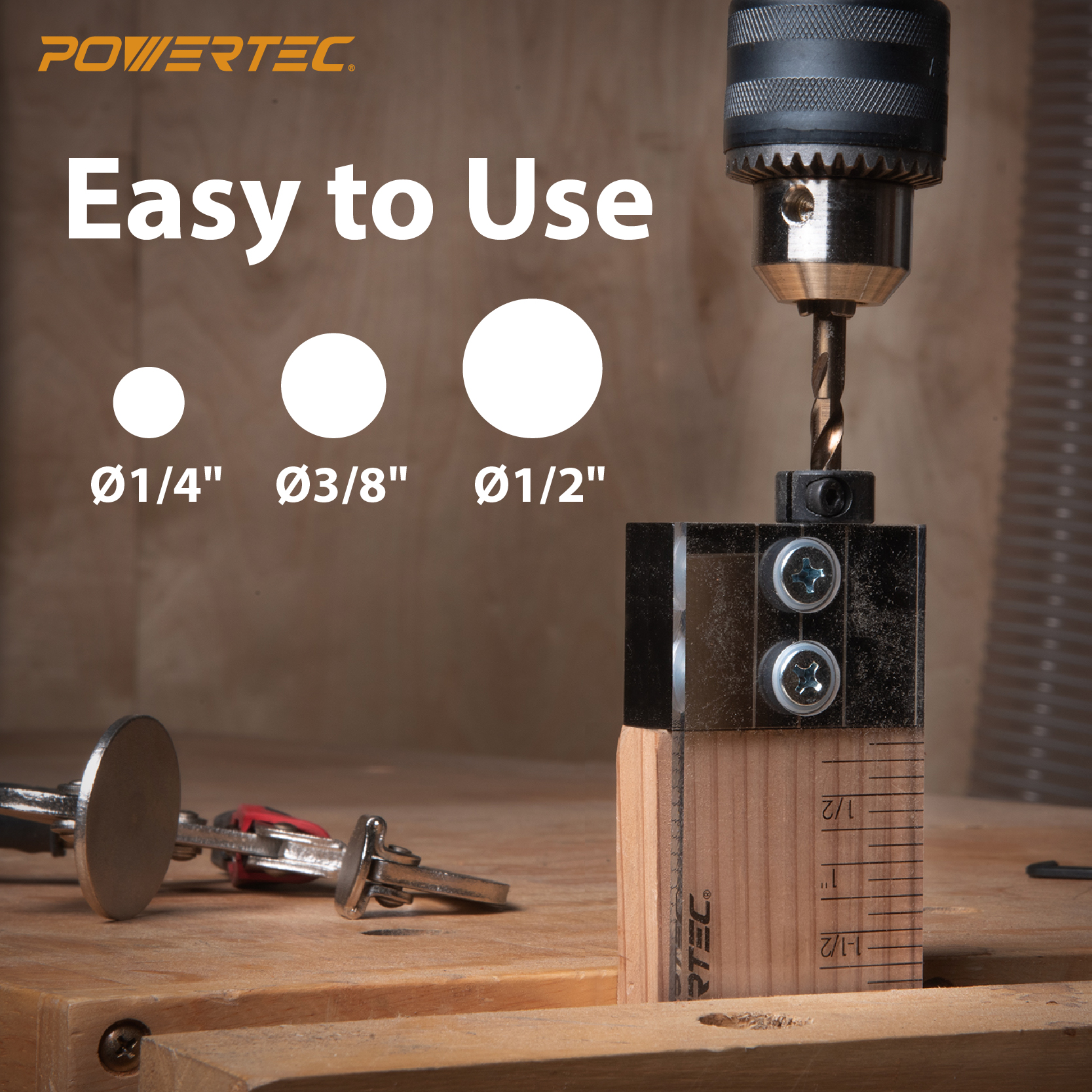 71714 Complete Doweling Jig Kit w/ 1/2",3/8",1/4" Cobalt M-35 Drill Bits