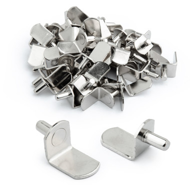 Nickel L-Shaped Bracket Style Shelf Pins 1/4" - 50PK | POWERTEC ...