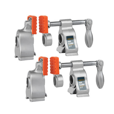 POWERTEC- Heavy Duty Pipe Clamp 3/4 Inch w/ 2-3/8 Inch Throat Depth 2 ...