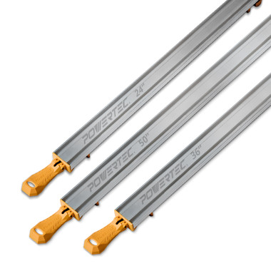 Contractor Straight Edge Clamp Saw Guide Set, 24", 36" & 50" - POWERTEC ...