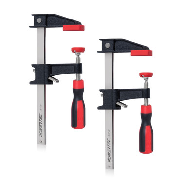 71917 6 Inch Steel Bar Clamps 2 Pack, Quick-Adjust F Clamps with 2-1/2 ...
