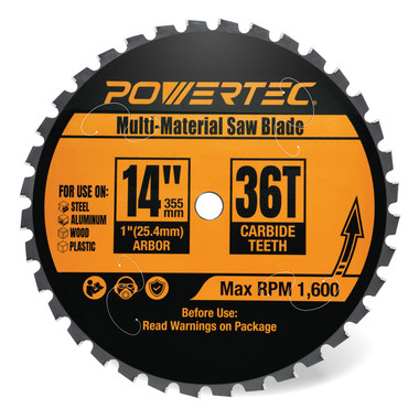 14013 14" Cold Saw Blade, 36T, 1" Arbor, Multi-Material Blade, TCG ...