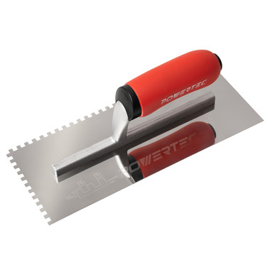 72206 Stainless Steel Trowel with 3/16'' x 3/16'' Square Notch, 1 PK