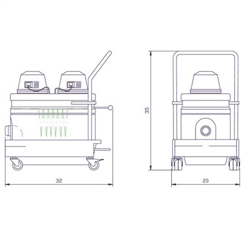 Ruwac LITTLE RED WNS with HEPA 110VOLT 200CFM 2 MOTOR VACUUM