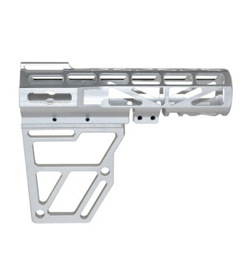 Skeletonized Pistol Brace Stabilizer, Black Anodized Aluminum