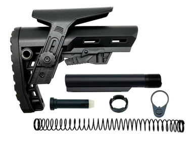 AR-15 Mil-Spec Buttstock With Cheek Rest Black - Set