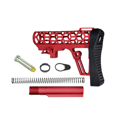 Skeletonized Mil-Spec Stock Assembly Kit - Red