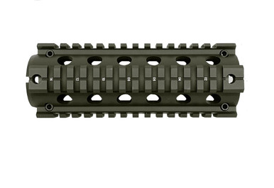 7″ OD GREEN AR-15 2 PIECE DROP IN HANDGUARD QUAD RAIL
