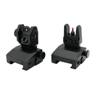 Fiber Optics Flip Up Front & Rear Sights with Red and Green Dots - V3