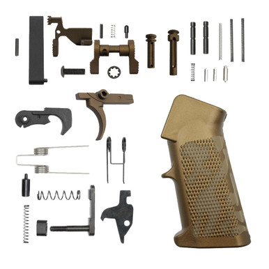 AR-15 Lower Parts Kit w/ Cerakote Camo Grip - Burnt Bronze