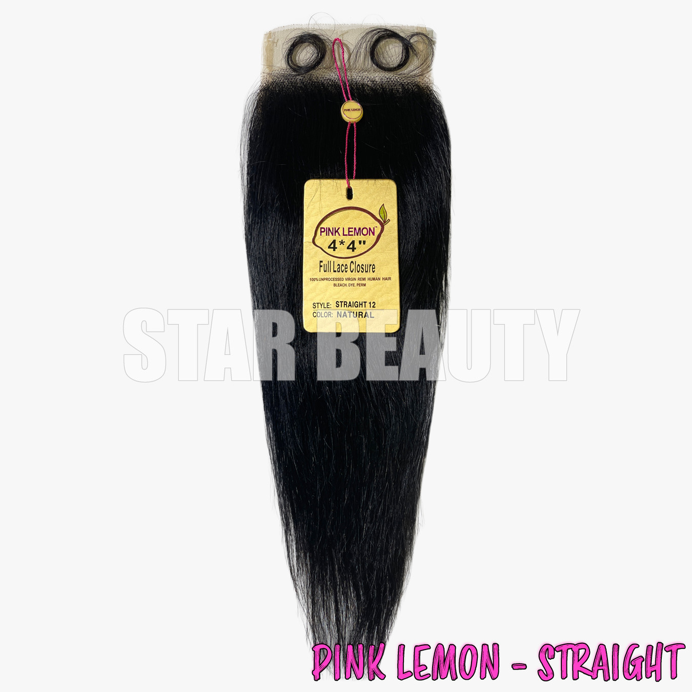 13A Pink Lemon 4X4 HD Full Lace Closure - Straight