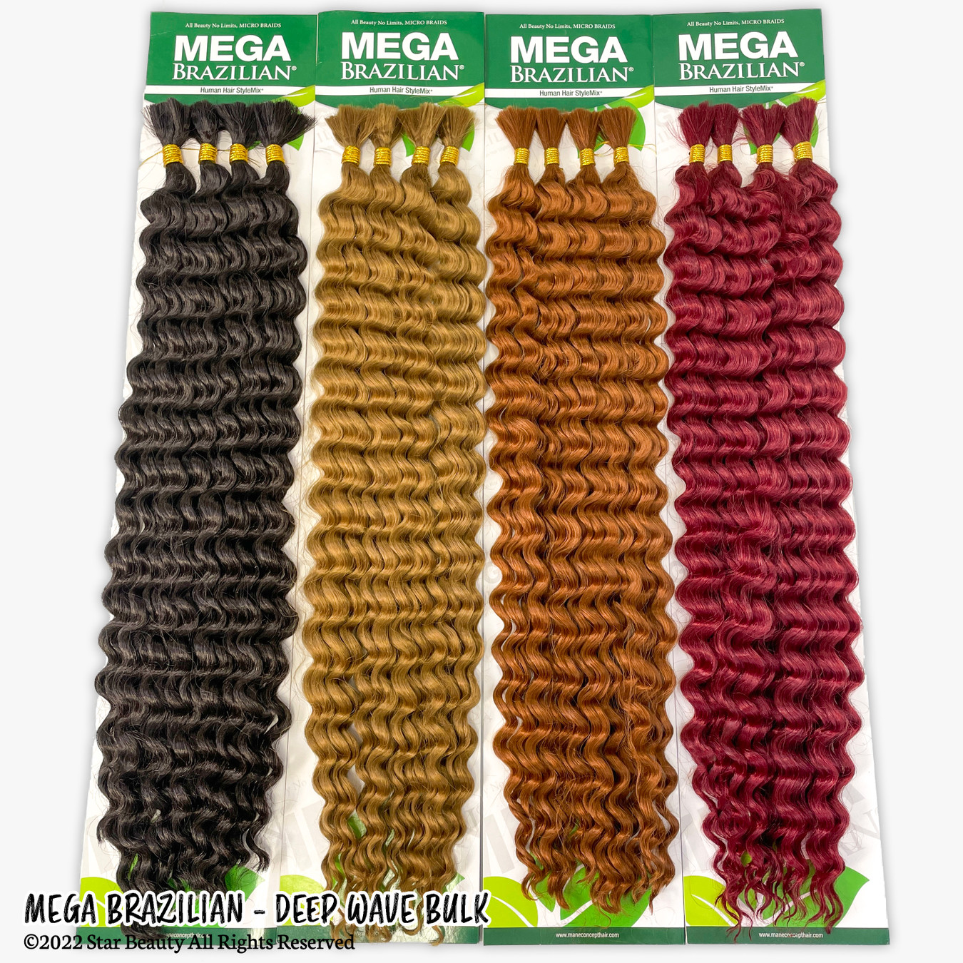 MANE CONCEPT Mega Brazilian Human Hair Blend Braids - DEEP WAVE BULK 18"