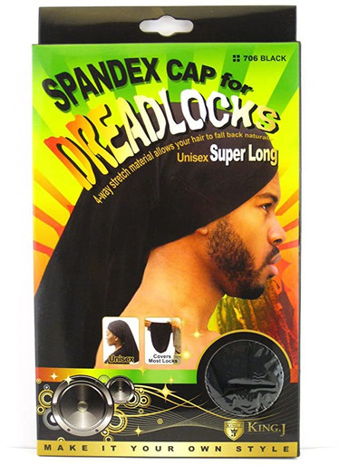 King.J Spandex Cap for Dreadlocks Unisex Super Long
