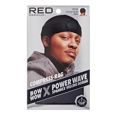 RED Power Wave Compress Rag Spandex Durag (Black)