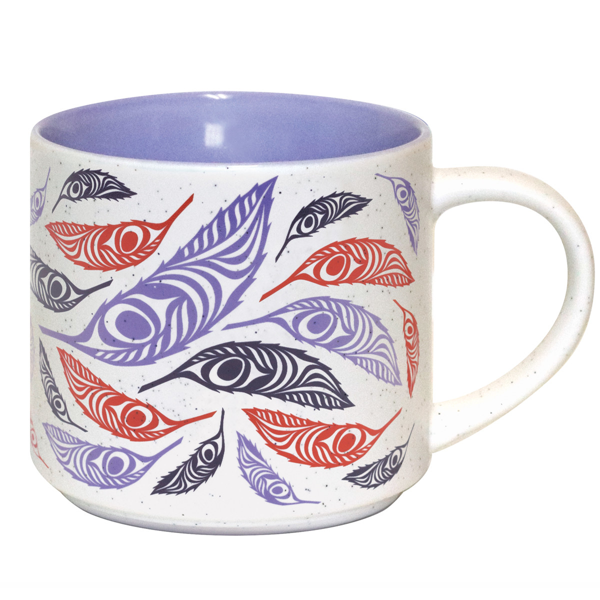 Ceramic Mug (Feather) , Simone Diamond, Coast Salish | Native Northwest