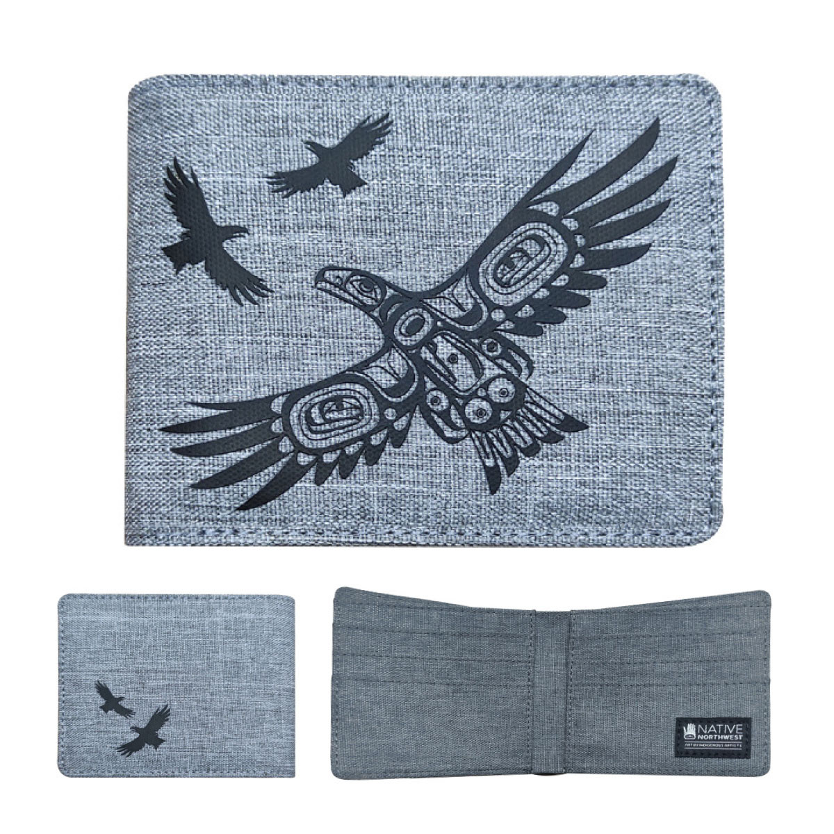 Crosshatch Wallet - Soaring Eagle, Corey Bulpitt, Haida | Native Northwest