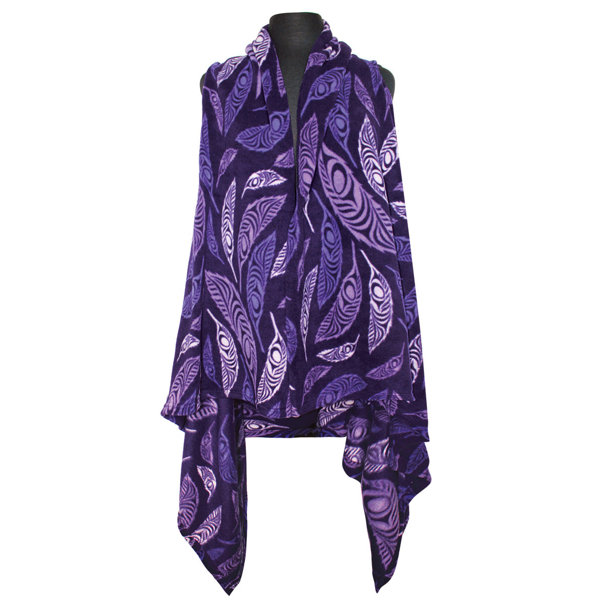 Multi-Use Fleece Cape - Feather - S, Simone Diamond, Coast Salish ...