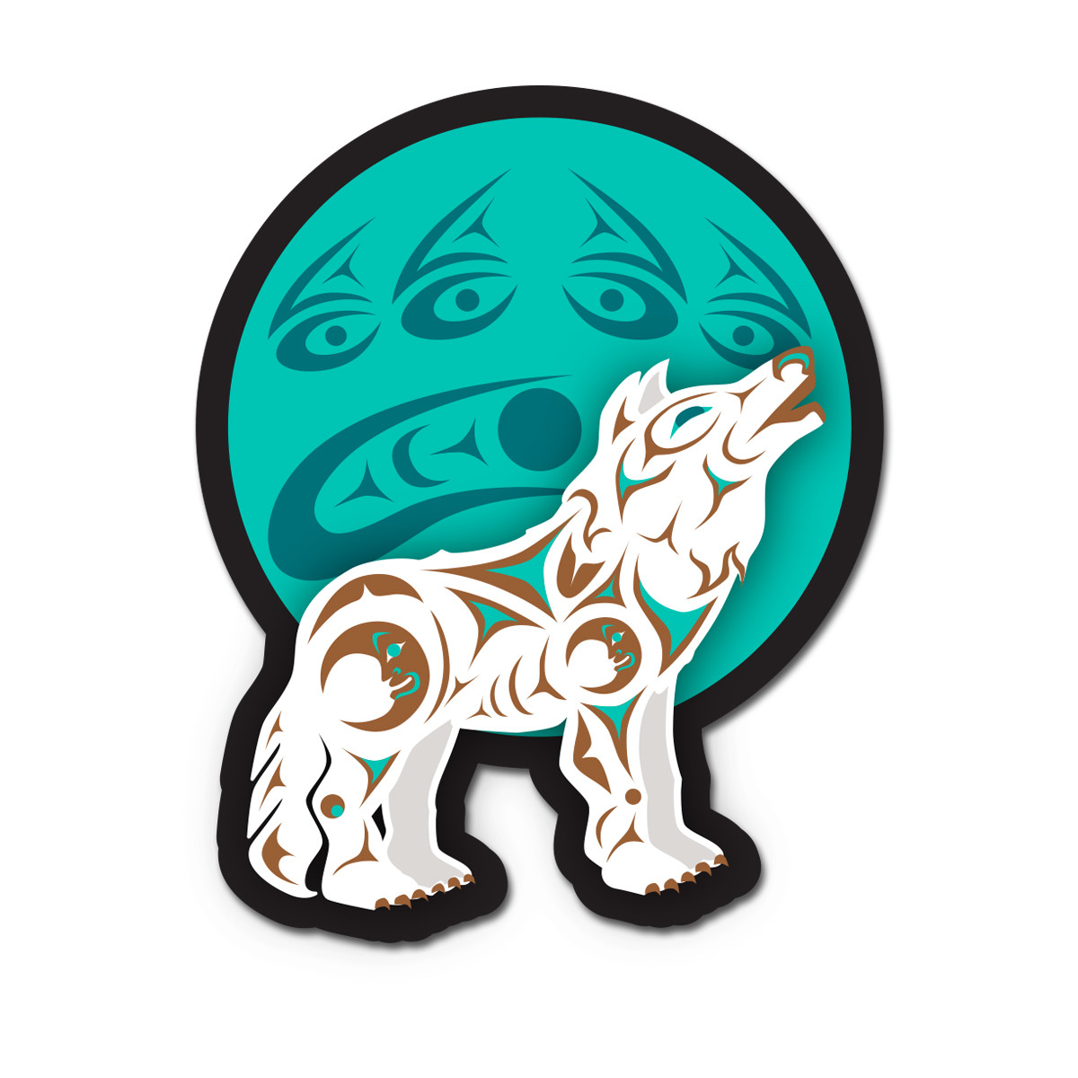 3D Magnet - Howling Wolf, Darrell Thorne, Coast Salish | Native Northwest