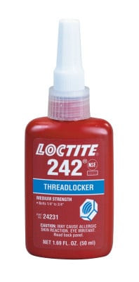 242 Threadlockers, Medium Strength, 50 mL, Blue - PCG Safety