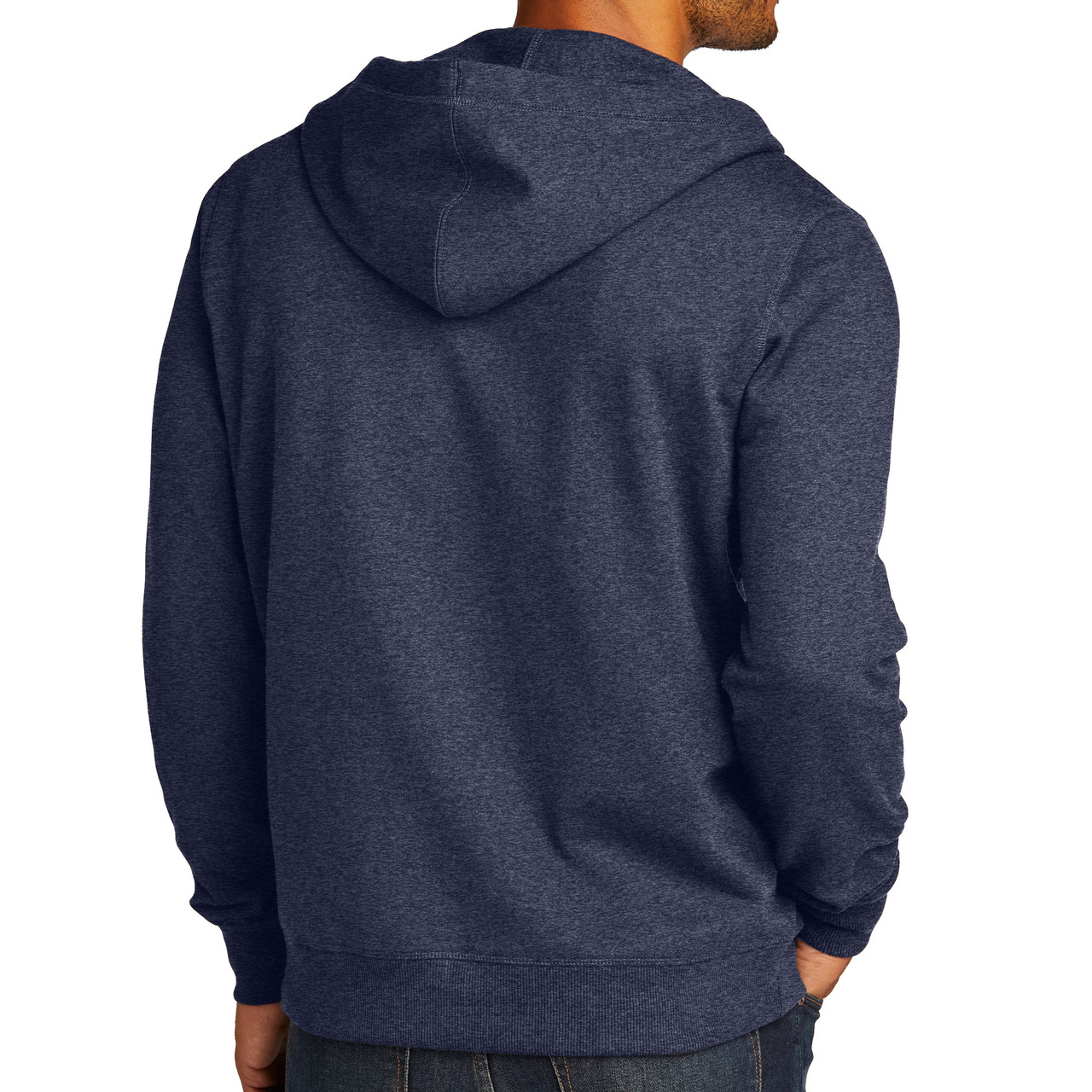 Men's Sustainable Fleece Full-Zip Hoodie (Heathered Navy ...