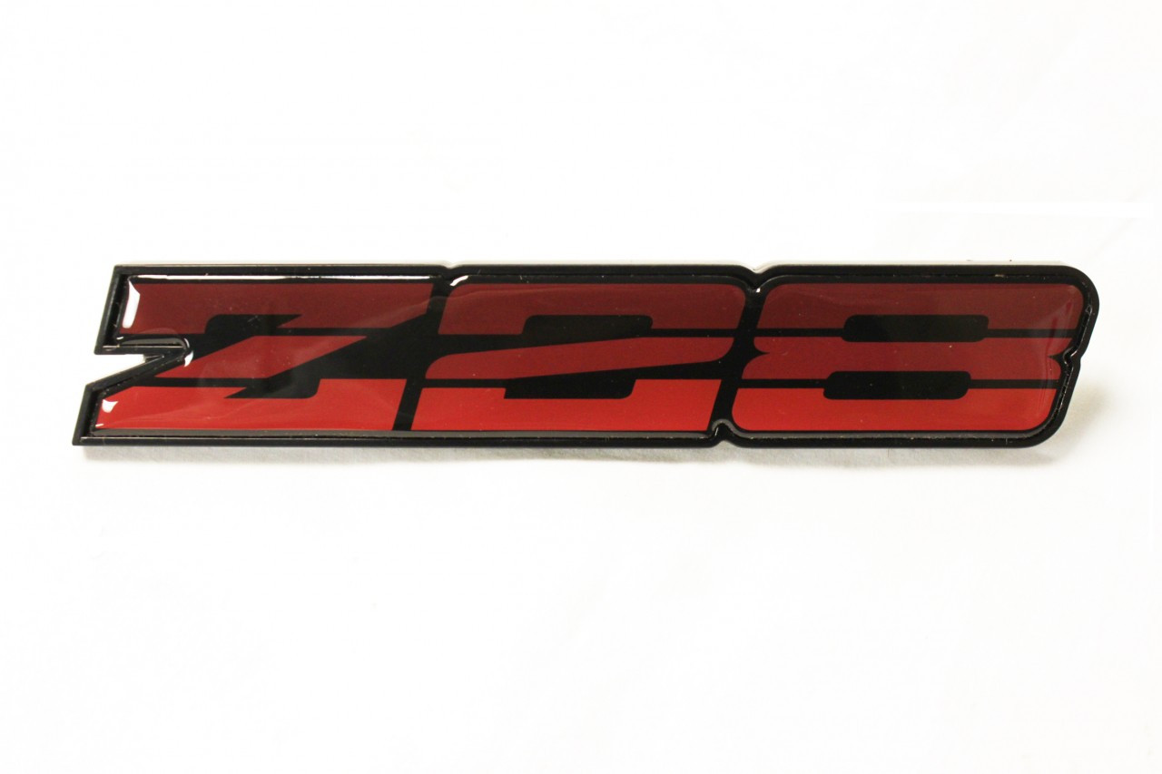 85-86 Camaro Z28 Tri-Color Dark Red Rear Bumper Emblem - Hawks Third ...