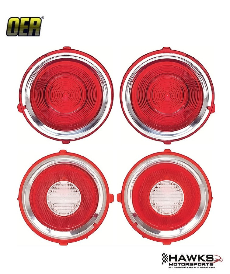 1971-1973 Chevrolet Camaro Standard Tail Light and Back-Up Lens Set 4 ...
