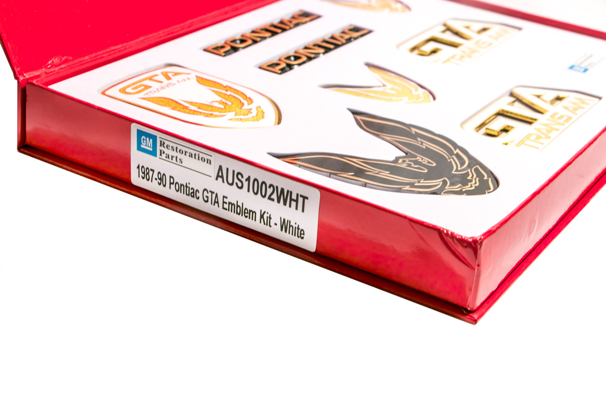 87-90 Trans Am GTA Emblem Set, White - Hawks Third Generation