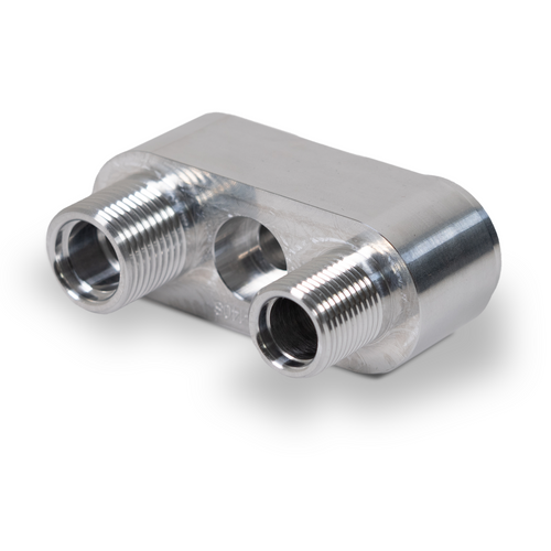 GM R4 A/C Compressor Adapter Fitting, Straight, Billet Aluminum, Hawks ...