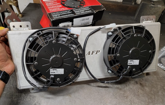 AFP Tru-Cool 40K Transmission Cooler Dual Fan Shroud Silverado Sierra ...