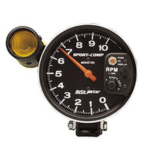 Auto Meter Monster Sport Comp Tach, 5" face with shift light, 10,000 ...