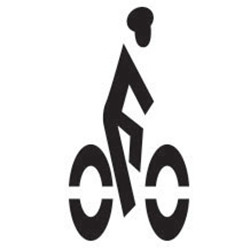 Bike Lane with Helmet Poly Vinyl Symbol Stencils