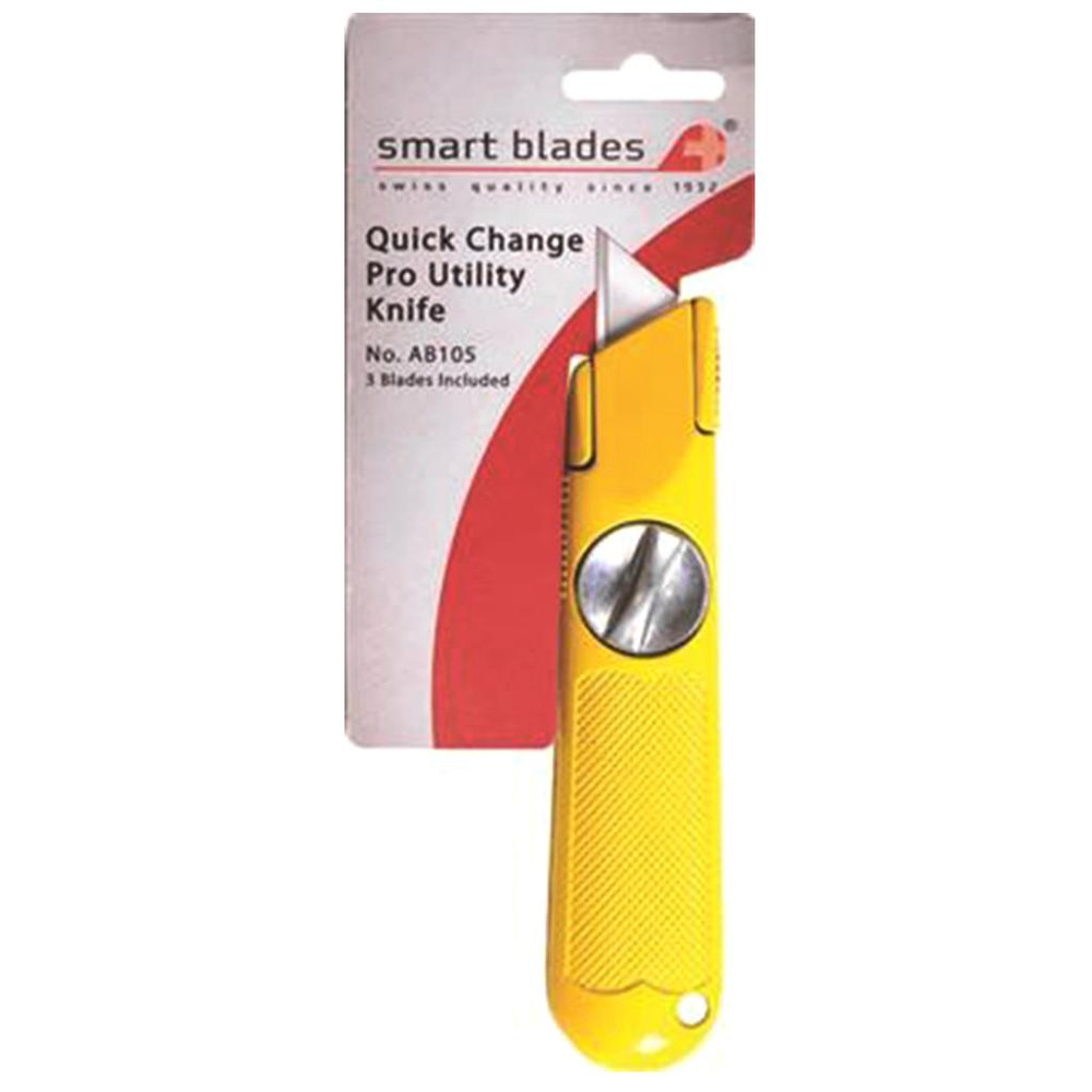 Smart Blades Quick Change Pro Utility Knife w/ 3 Blades - Wind-lock