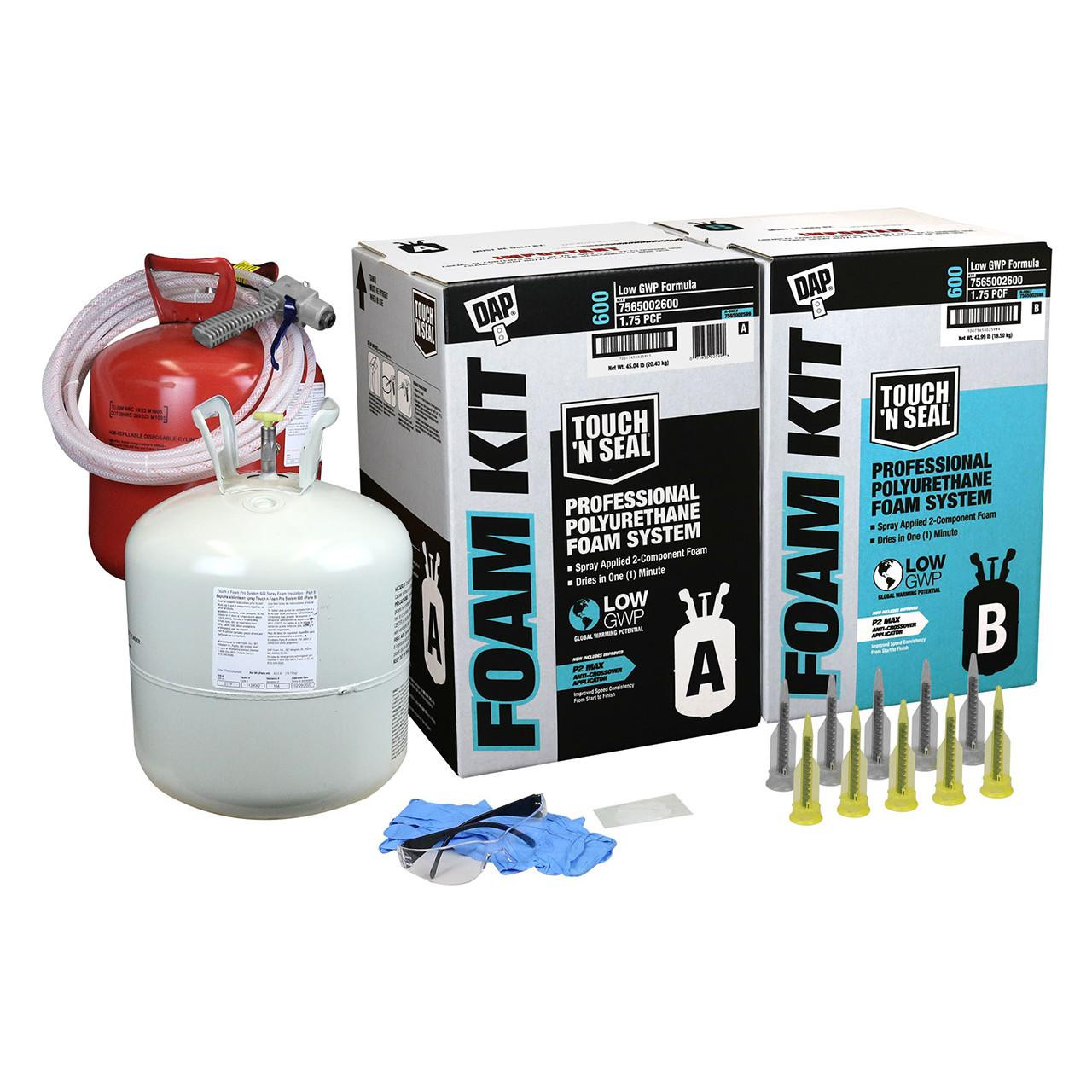 DAP Touch 'n Seal Low GWP 2-Component Spray Foam Kit, 600bf - Wind-lock