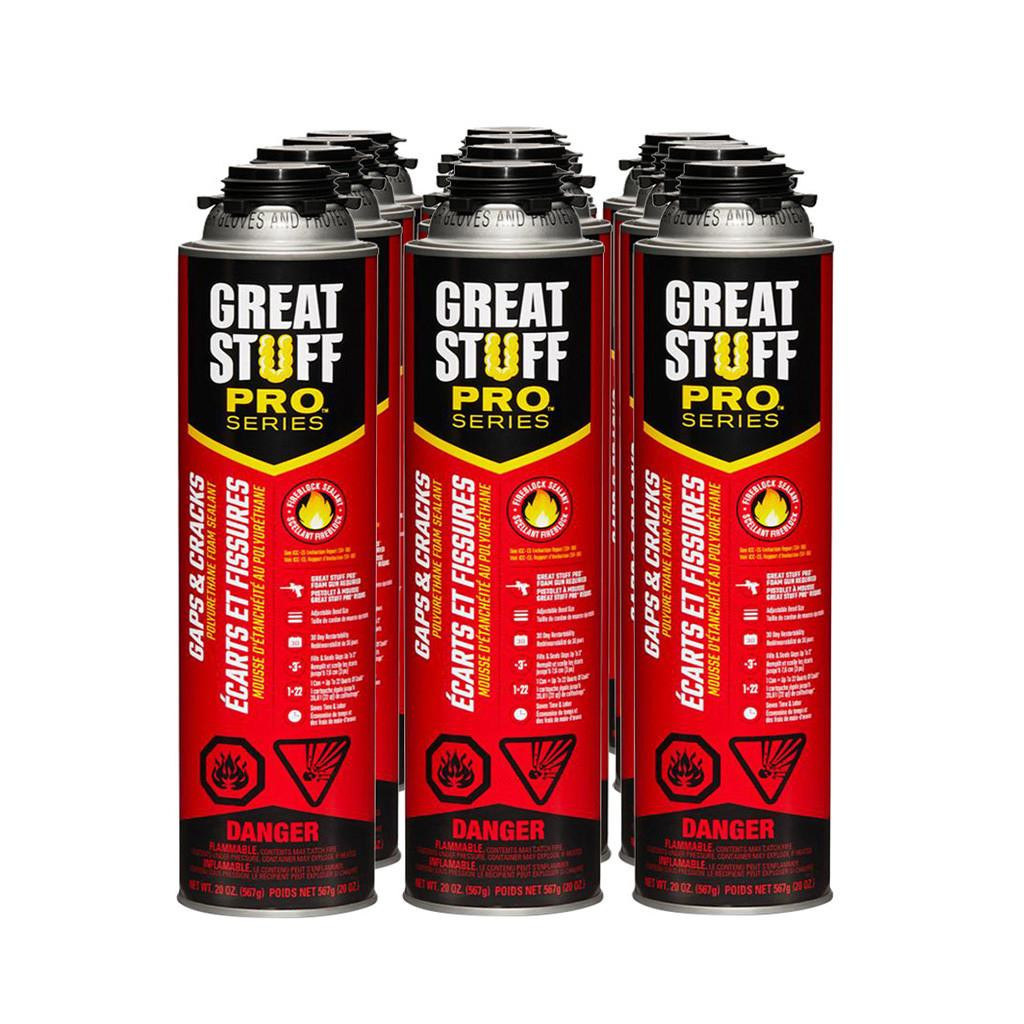 DuPont Great Stuff Pro Gaps'n'Cracks Gun Foam, 12, 24oz Cans per Case ...