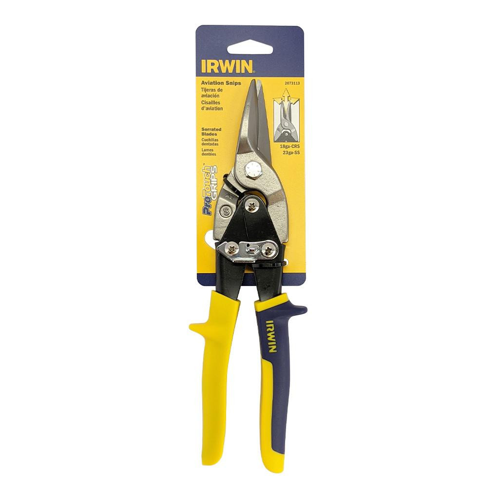 Irwin Aviation Snips, Straight Cut, Yellow Handle - Wind-lock