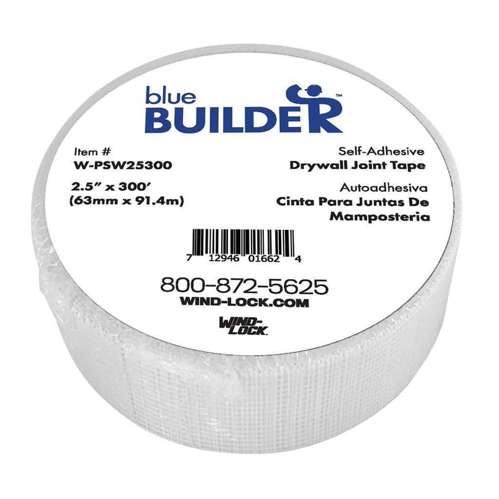 Blue Builder Drywall Mesh Tape, 2-1/2in x 300ft, White - Wind-lock