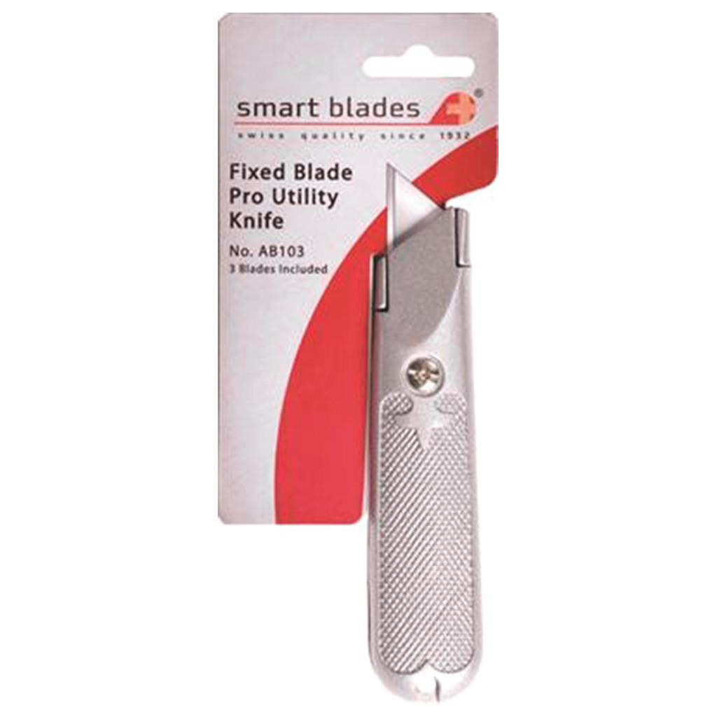 Smart Blades Fixed Utility Knife w/1 Blade - Wind-lock