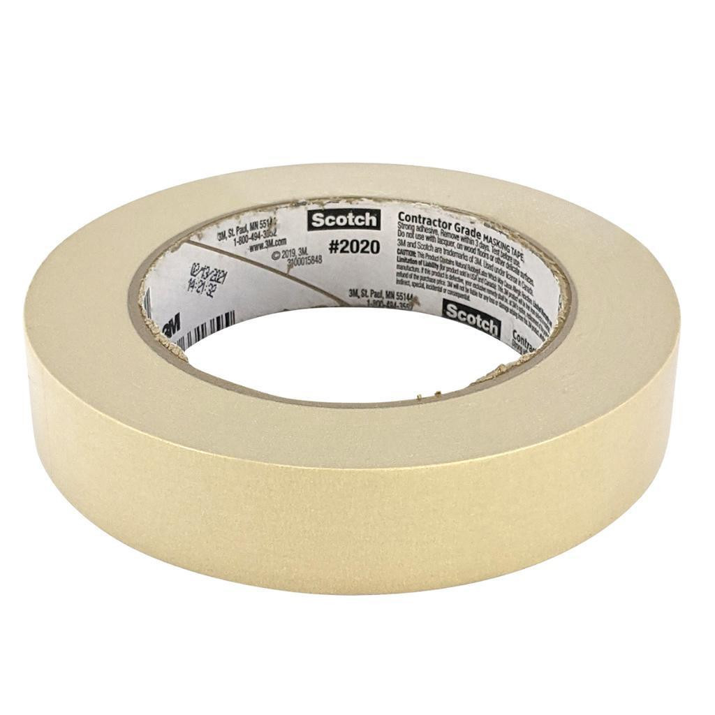 3M 2020 Masking Tape, 1in x 60yd, Bulk Pack - Wind-lock