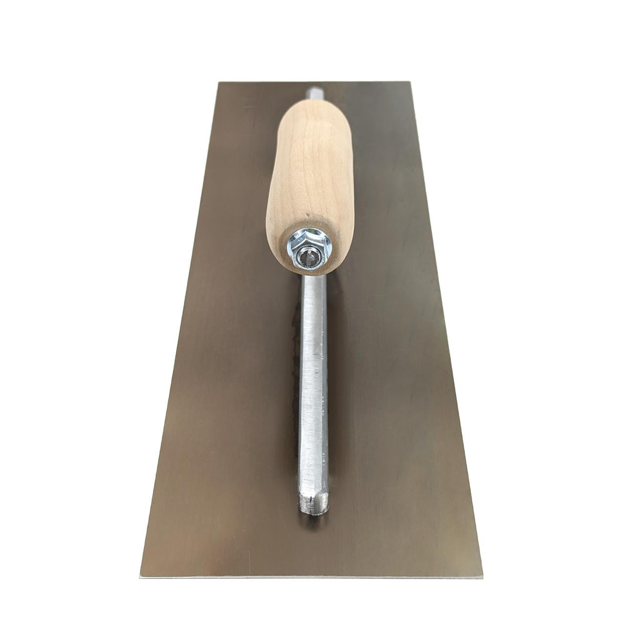Kraft Tool Curry Style Trowel, Wood Handle, 5in x 16in - Wind-lock