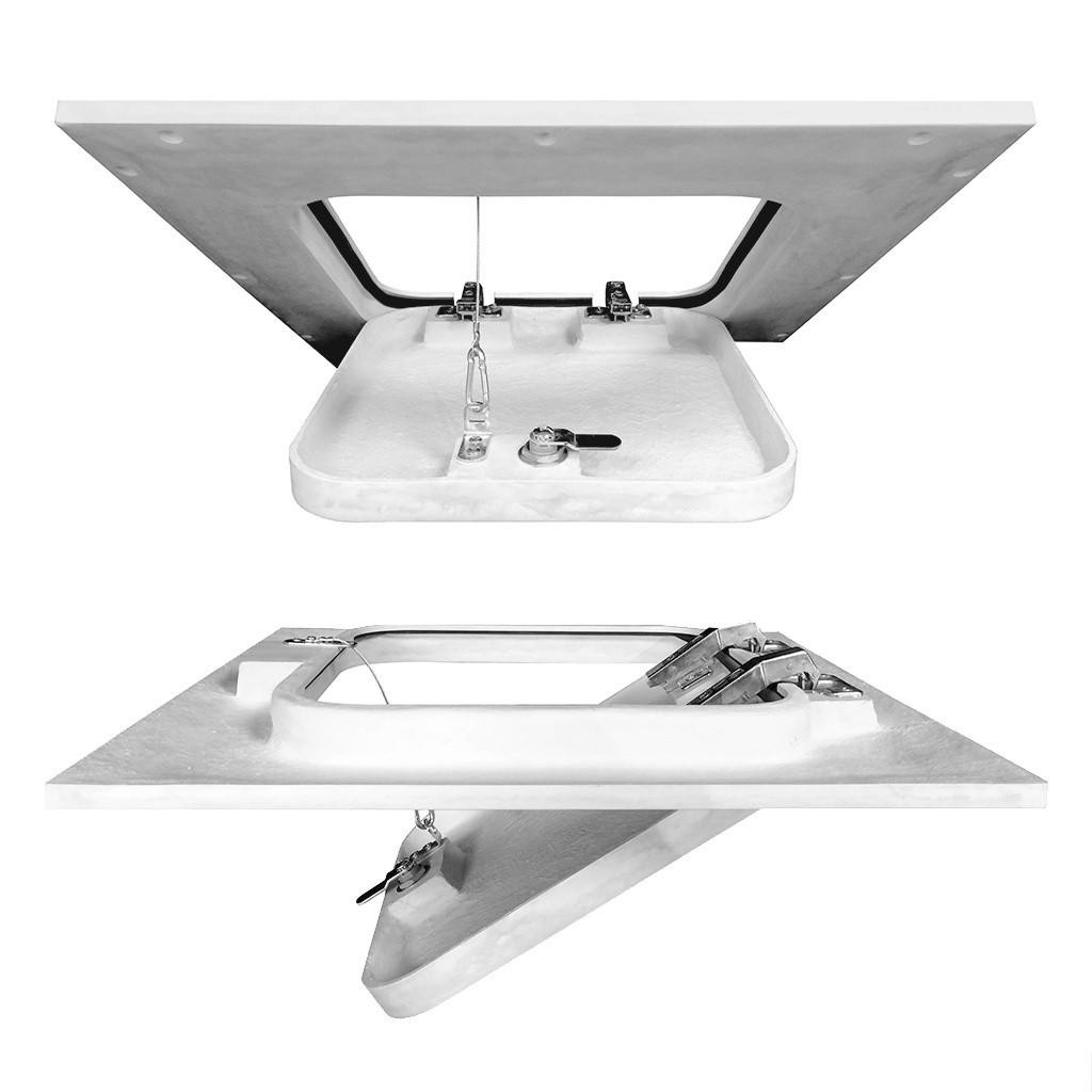 Stealth Hinged Panel w/ Key-Latch, 12in x 12in - Wind-lock