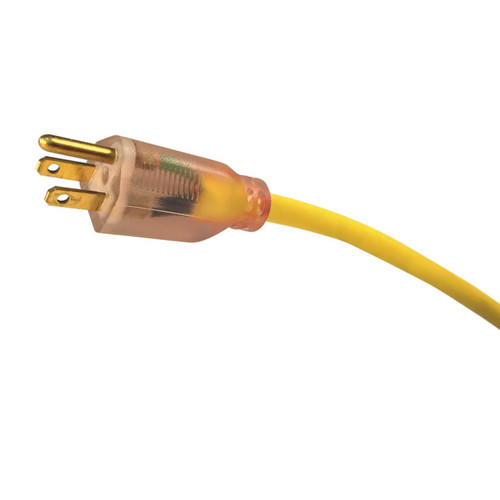 Voltec Extension Cord w/ Lighted End, 12/3 Single Plug, 50ft - Wind-lock