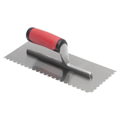 Marshalltown Flat V-Notched Trowel, 3/16in x 1/4in x 5/16in w/ DuraSoft ...