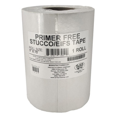 Protecto Wrap Primer-Free Stucco Tape, 9in x 75ft - Wind-lock