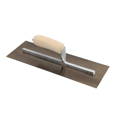 Kraft Tool Curry Style Trowel, Wood Handle, 5in x 14in - Wind-lock