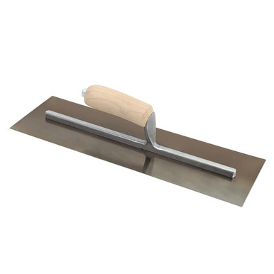 Kraft Tool Curry Style Trowel, Wood Handle, 5in x 16in - Wind-lock