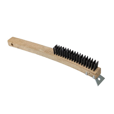 Magnolia Brush Wire Scraper Brush with Curved Handle, 14in - Wind-lock