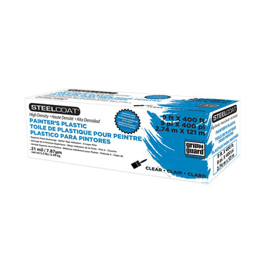 Steelcoat Clear Painters Plastic .3mil, 9ft x 400ft - Wind-lock