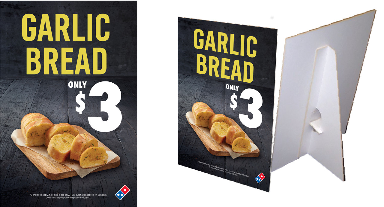 $3 Garlic Bread Counter Card - Lloyd Sign Co Dominos Portal