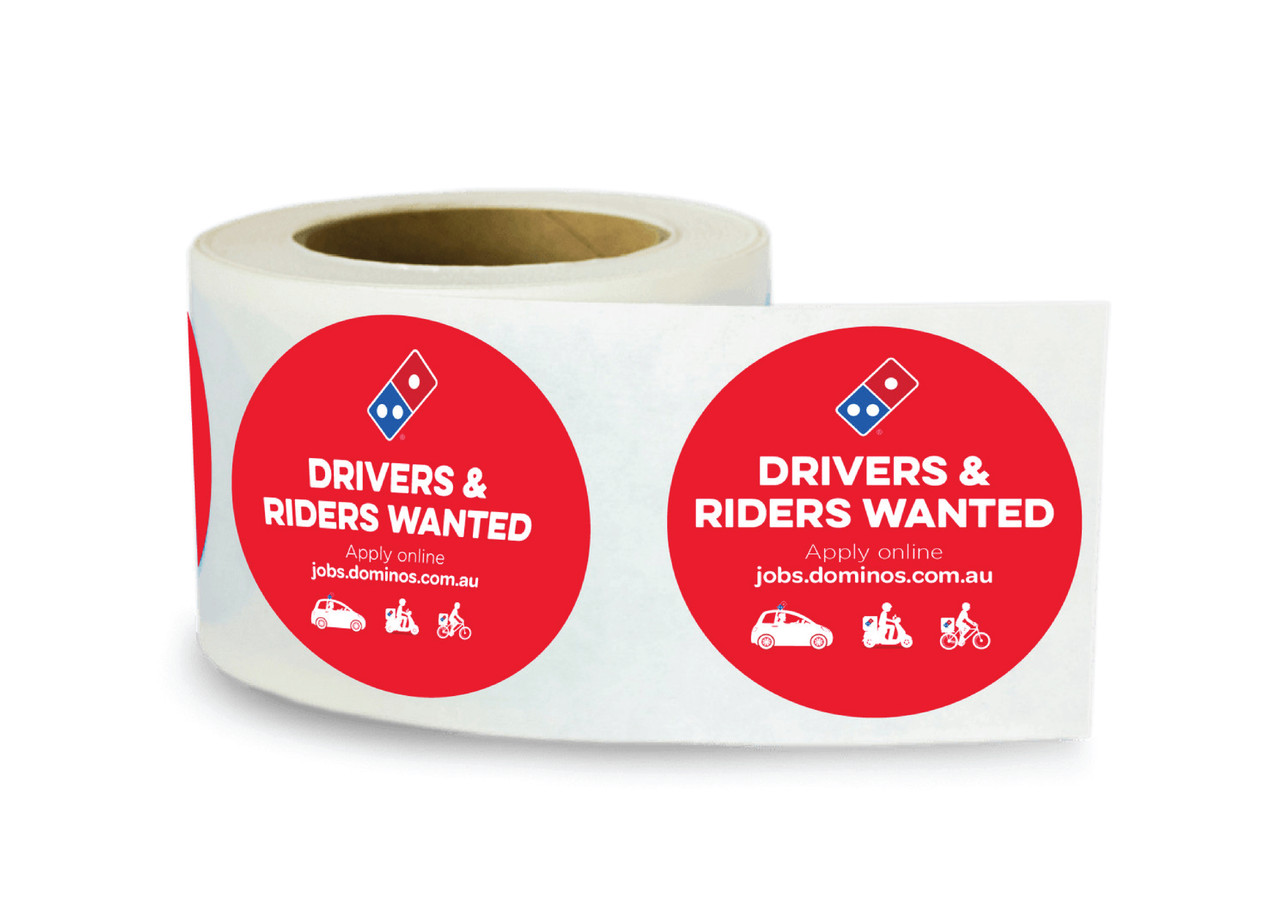 Drivers & Riders Wanted Box Stickers - Lloyd Sign Co Dominos Portal