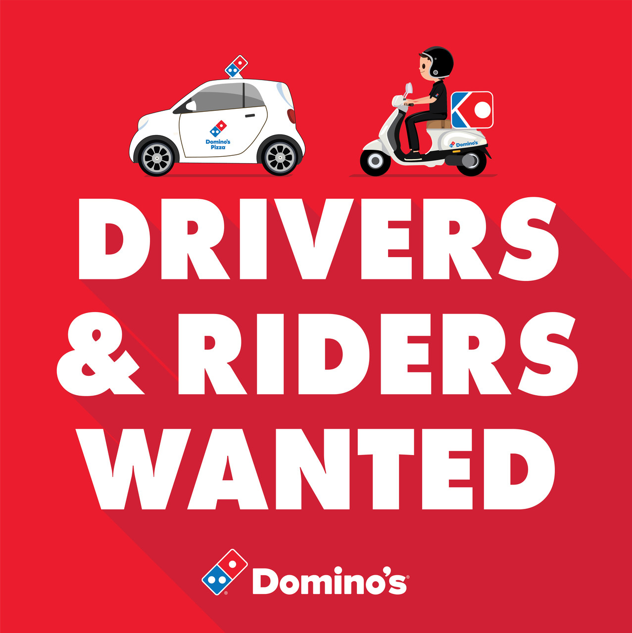 Drivers & Riders Wanted Red Wobble Board - Lloyd Sign Co Dominos Portal